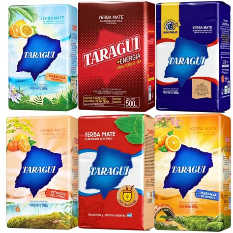 Complete Yerba Mate Taragui Flavor Set 6 X 500g