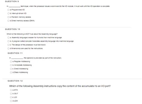 Solved QUESTION 9 In Technique When The Processor Issues A Chegg Com