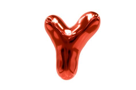 풍선 글꼴 메텔라틱 빨간 글자 Y 는 현실적인 헬륨 풍선 프리미엄 3d 일러스트로 만들어졌습니다 금속에 대한 스톡 사진 및 기타 이미지 Istock