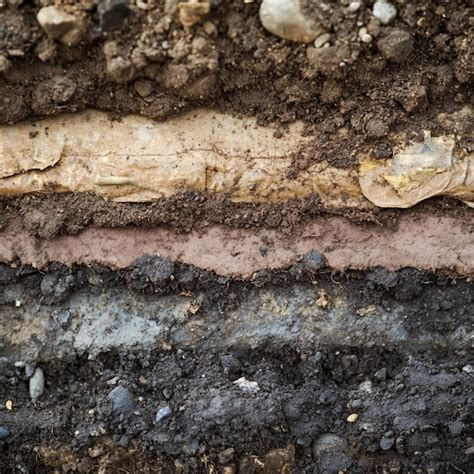 A Closeup Of Healthy Soil Layers Showing Rich Organic Matter And