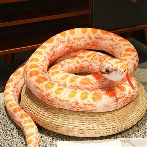 Artificial Python Plush Toy Long Snake Yellow Orange Green Python Plush Toy Decorate The House