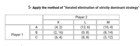 5 apply the method of “iterated elimination of