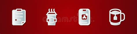 Set Clipboard With Checklist Coffee Cup To Go Mobile Apps And Cup Tea