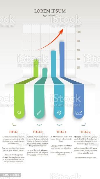 네 가지 옵션과 주황색 올리기 화살표가 있는 추상 재무 차트 0명에 대한 스톡 벡터 아트 및 기타 이미지 0명 3차원 형태 4 Istock