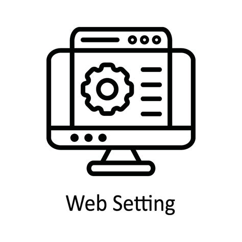 Web Setting Vector Outline Icon Design Illustration User Interface Symbol On White Background