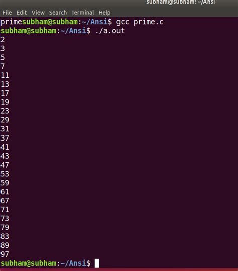 C Program Print Prime Number Between 0 To 100