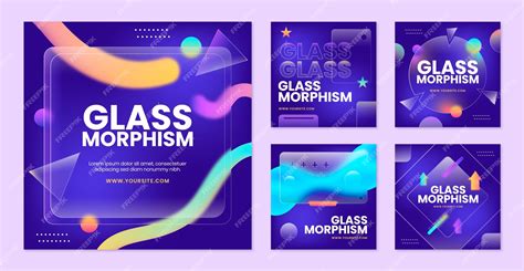 Premium Vector Gradient Glassmorphism Effect Template