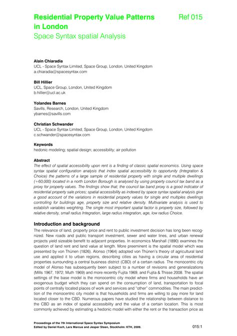 PDF Residential Property Value Patterns In London Space Syntax Spatial Analysis
