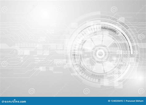 Grey Geometric Technology Background With Gear Shape Vector Abs Stock