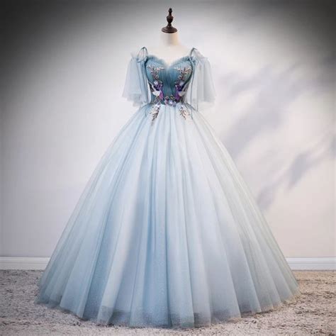 Light Blue Embroidery Vintage Ball Gown Long Dress Vintage Medieval Dress M1878 On Luulla