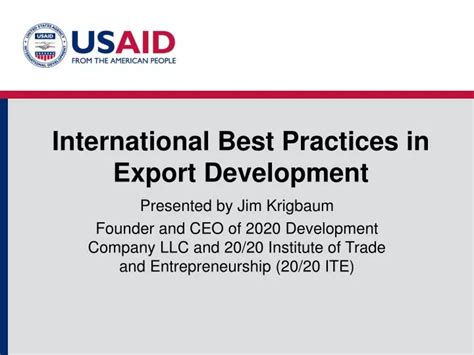 PPT International Best Practices In Export Development PowerPoint Presentation ID