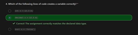 Error In Module Knowledge Check Variable Assignment Microsoft Qanda