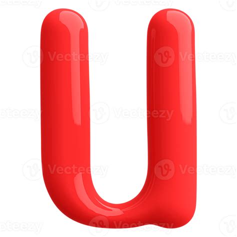 Red 3d Bubble Font Letter U Uppercase 47451391 Png