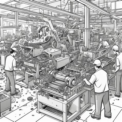 Factory Assembly Line Cartoon