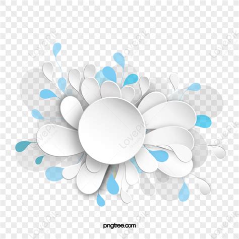 최소한의 추상 입체 종이 일러스트 컷 꽃잎 텍스트 상자둥글다기하 Png 일러스트 무료 다운로드 Lovepik