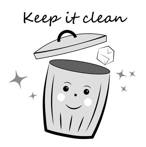 Keep It Clean Trash Can On White Background 36146142 Vector Art At Vecteezy