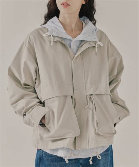 로맨틱크라운 스퀘어 포켓 필드 자켓그레이 위시버킷