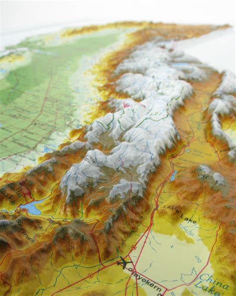 California Raised Relief 3d Map