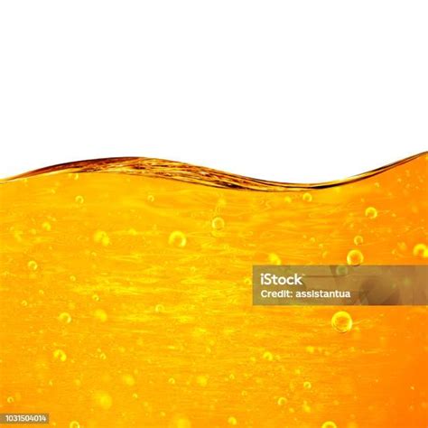 액체 노란 물결 라인입니다 공기의 금 거품 프로젝트 금 나머지 기름 꿀 맥주 주스 샴푸 또는 다른 성공적인 옵션에 대 한 흰색 배경 위에서 텍스트 영역 0명에 대한 스톡