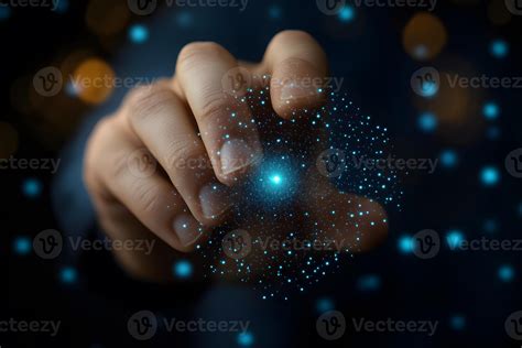 Futuristic Technology Connection Concept With Abstract Particle Network Design 57161632 Stock