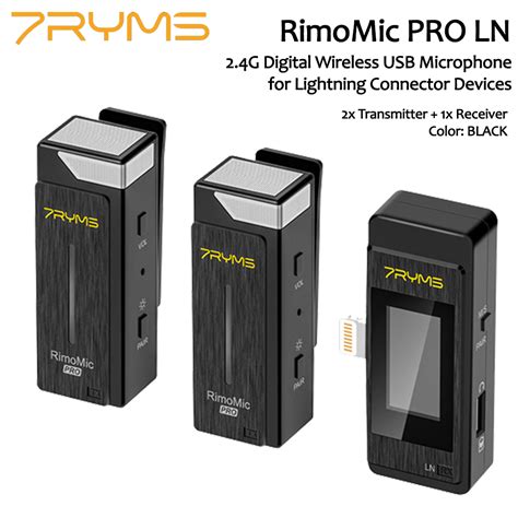 7RYMS RimoMic Pro LN 2.4G Digital Wireless Microphone for iOS Devices ...