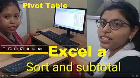Excel Sort And Subtotal Columns And Pivot Table II Sorting Subtotal Pivot Table YouTube
