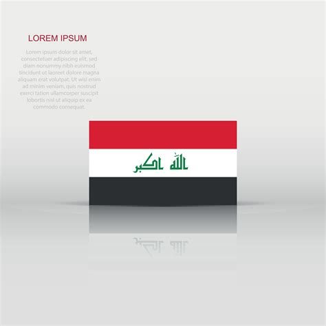 Iraq Flag Icon In Flat Style National Sign Vector Illustration