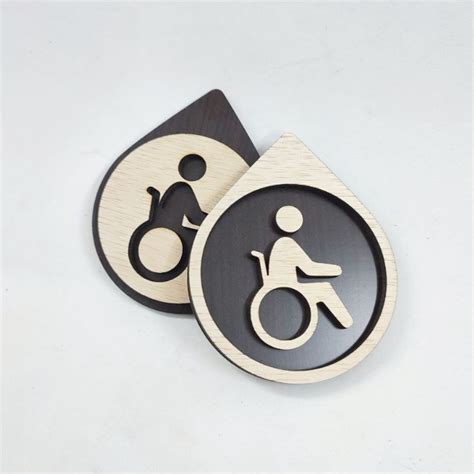 Top Craft Papan Tanda Pintu Tandas Oku Accessible Toilet Wood Signage Minimalis Design