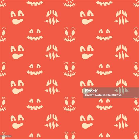 만화 스타일의 으스스한 얼굴이 있는 할로윈 매끄러운 패턴 할로윈을 위한 얼굴의 무섭고 소름 끼치는 실루엣 할로윈 디자인을 위한 무서운 얼굴이 있는 패턴입니다 10월에 대한