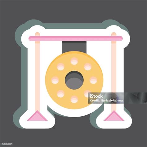 스티커 공 태국 기호와 관련된 편집 가능한 간단한 디자인 간단한 그림 간단한 벡터 아이콘 세계 여행 관광 태국어