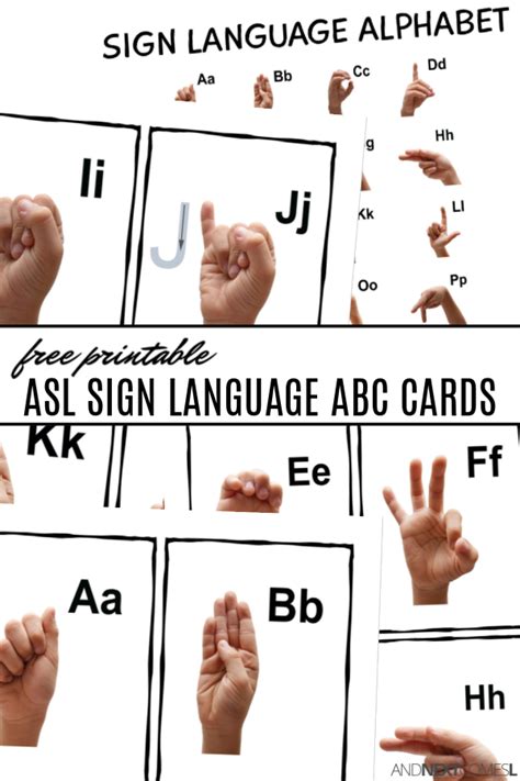 Free Printable Asl Sign Language Alphabet Cards And Poster Sign