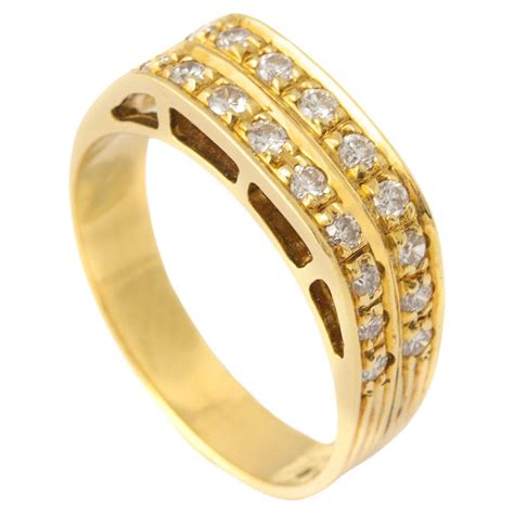 Diamond Yellow Gold 18k Ring For Sale At 1stdibs