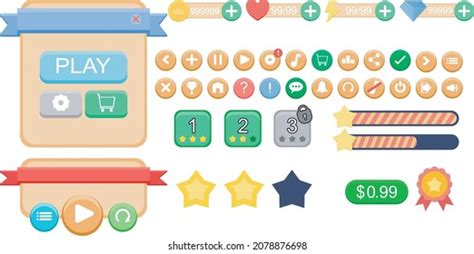 Game Ui Complete Menu Graphical User Stock Vector Royalty Free 2078876698