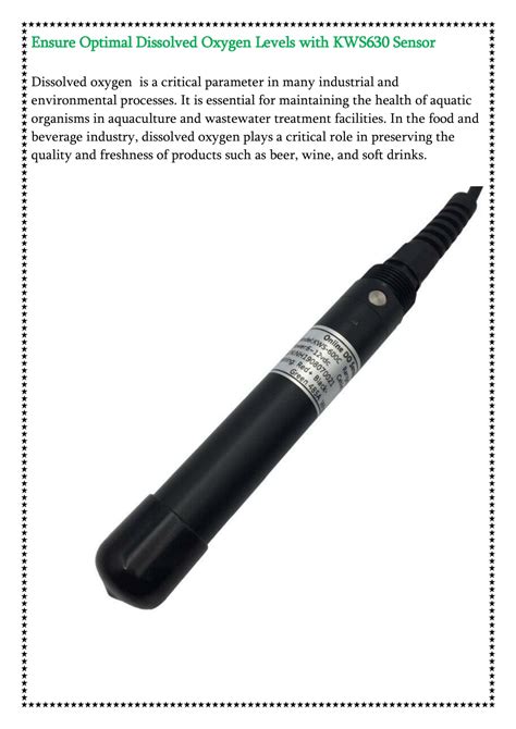 Ppt Ensure Optimal Dissolved Oxygen Levels With Kws630 Sensor