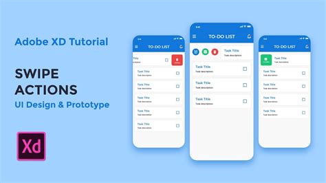 Swipe Actions Adobe Xd Tutorial 2019 Web Design Tutorials