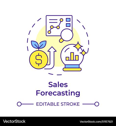 Sales Forecasting Multi Color Concept Icon Vector Image
