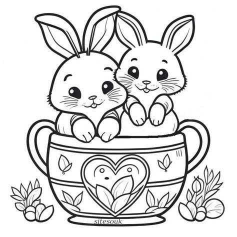 Free Download Easter Bunny Coloring Page