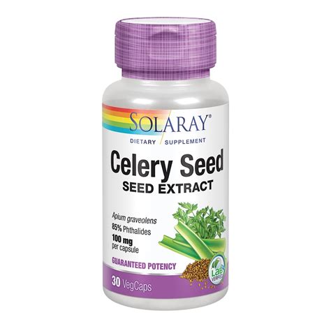 Solaray Celery Seed Extract 100mg 85 Phthalides Vegan 30 Vegcaps