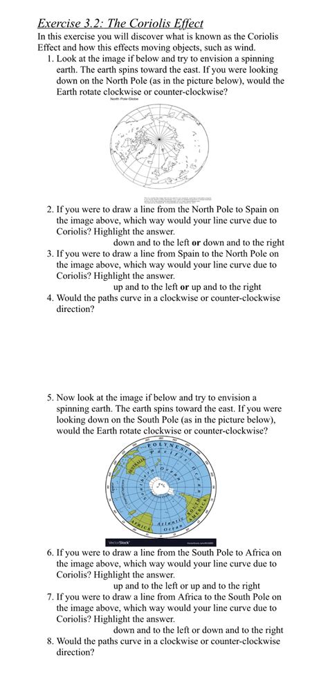 Solved Exercise 32 The Coriolis Effect In This Exercise