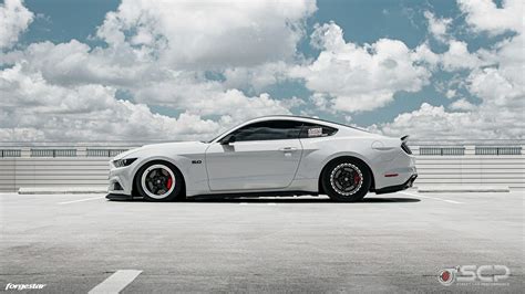 White Supercharged Ford Mustang Gt S550 Forgestar D5 Forgestar