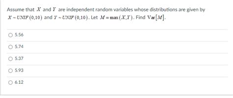 Assume That X And Y Are Independent Random Variables Chegg