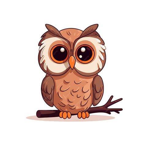 Pequeño Dibujos Animados De Búho Llano Ilustraciones Vectoriales De