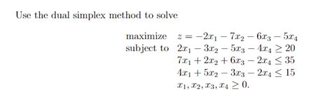 Solved Use The Dual Simplex Method To Solve Maximize Chegg