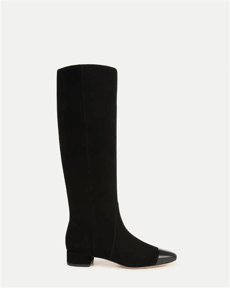 Cecile Suede Knee High Boots In Black Veronica Beard