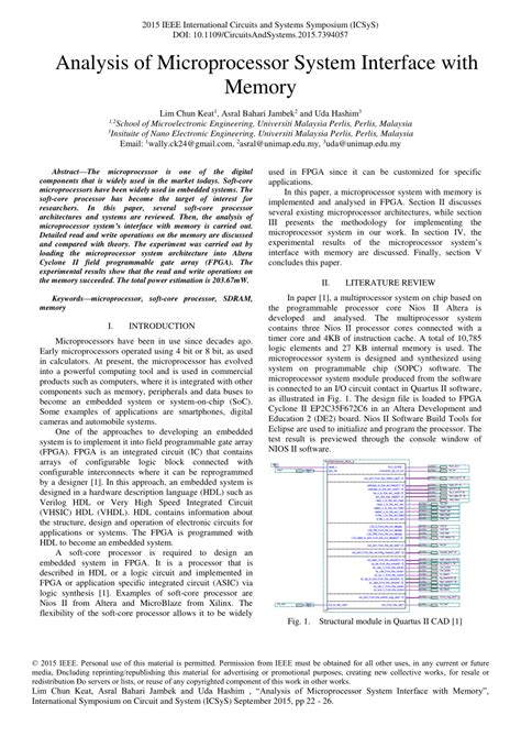 Pdf Analysis Of Microprocessor System Interface With Memory