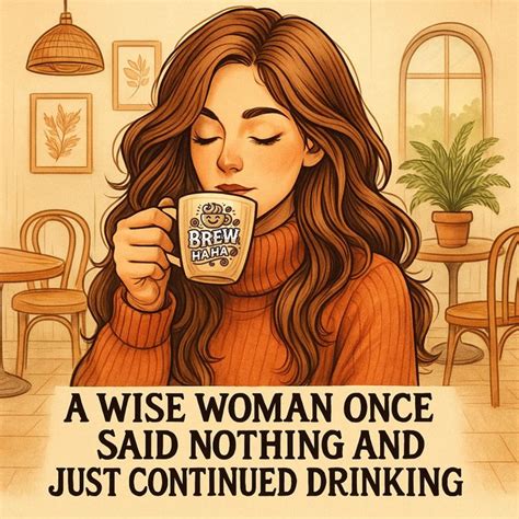 A Wise Woman Once Said Nothing Amd Just Continued Drinking Woman