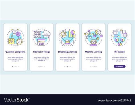 Data Science Technologies Onboarding Mobile App Vector Image