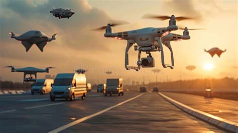 Unmanned Aerial Vehicle Delivers Goods Stock Illustration Illustration Of Isolated Logistic