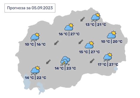 Временска прогноза Облачно и ветровито на некои места и ќе врне 360 степени