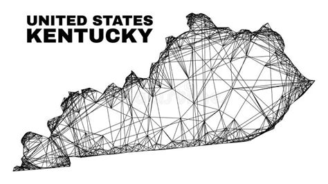 net irregular mesh kentucky state map stock vector illustration of framework abstract 228043630
